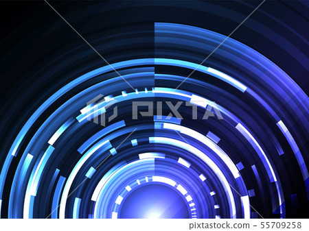 blue circle digital pixel abstract background - Stock Illustration ...