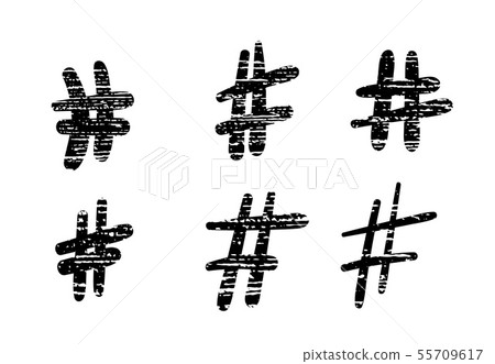 Set of hashtag signs. Vector illustration. - Stock Illustration ...