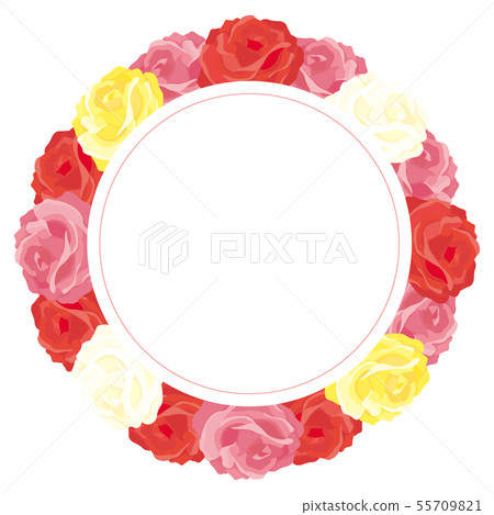 Rose wreath frame -red rose- - Stock Illustration [55709821] - PIXTA