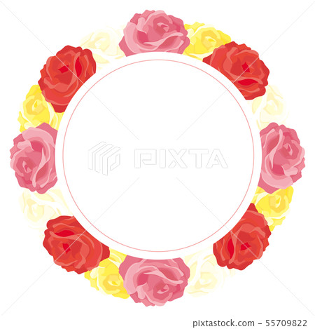 Rose wreath frame -red rose- - Stock Illustration [55709822] - PIXTA