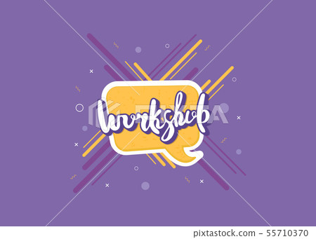 Workshop template with handwritten lettering. - Stock Illustration ...