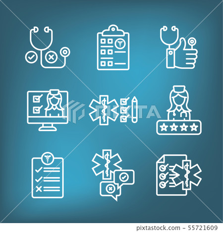 Patient Satisfaction Icon Set with patient - Stock Illustration ...