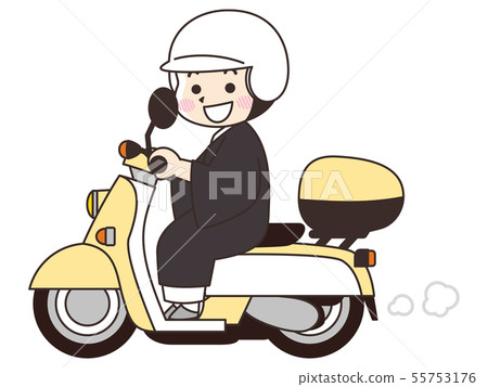A priest riding a moped - Stock Illustration [55753176] - PIXTA