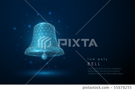 Abstract bell icon. Low poly style design. - Stock Illustration ...