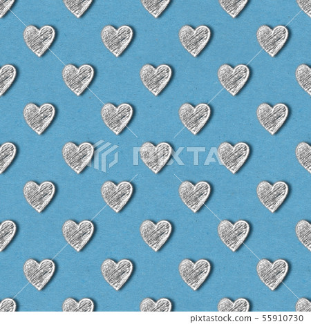 Silver hearts seamless pattern on old paper... - Stock Illustration ...