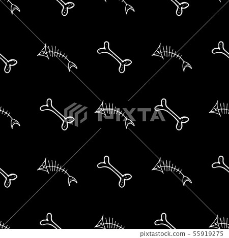 Hand drawn bones seamless pattern for textile - Stock Illustration ...