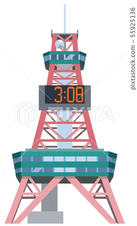 Sapporo TV Tower sightseeing spot illustration... - Stock Illustration ...