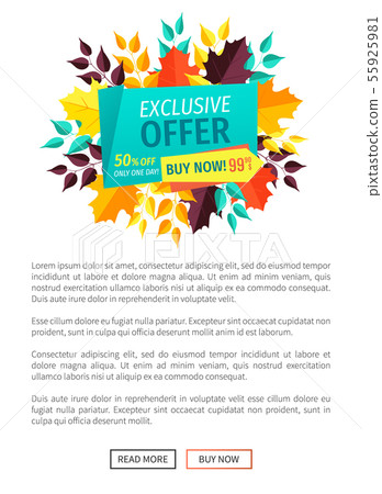Exclusive Offer Buy Now Poster Vector Illustration - Stock Illustration ...