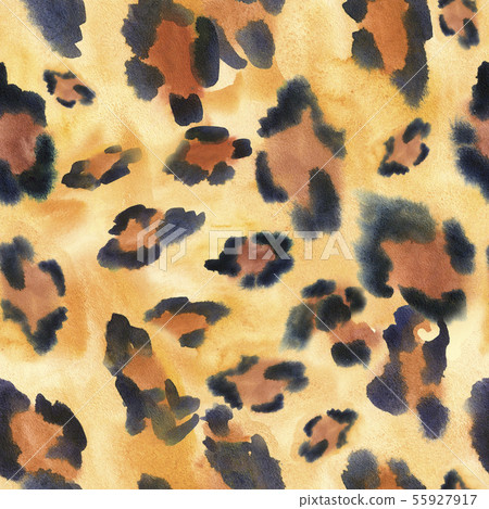 Abstract watercolor animal print seamless pattern, - Stock Illustration ...