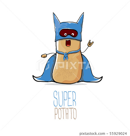 vector funny cartoon cute brown super hero... - Stock Illustration ...