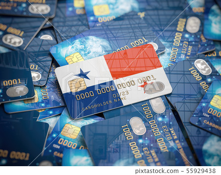 Credit card of bank in Panama on the heap of other - Stock Illustration ...