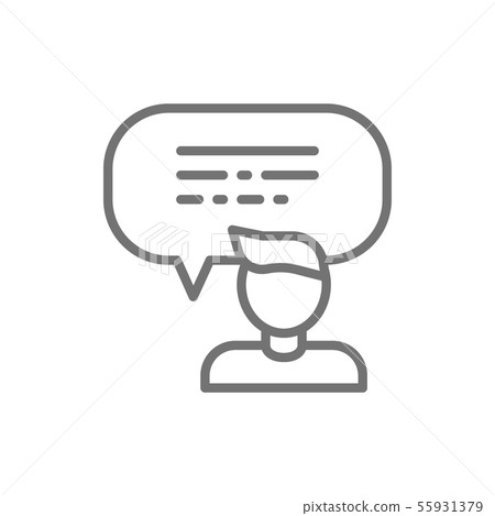 Feedback from the man, speech bubble line icon. - Stock Illustration ...