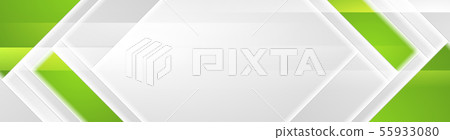 Green grey geometric abstract tech banner design - Stock Illustration ...