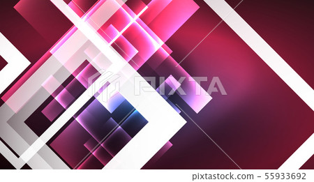 Neon glowing techno square rectangle lines,... - Stock Illustration ...