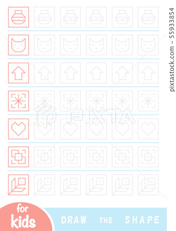 Draw the shapes, education game for children - Stock Illustration ...