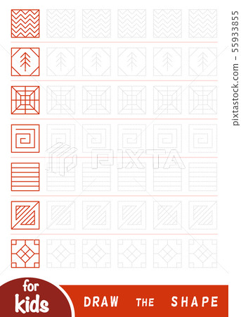 Draw the shapes, education game for children - Stock Illustration ...