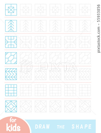 Draw the shapes, education game for children - Stock Illustration ...