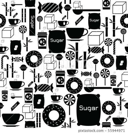 sugar seamless pattern background icon. - Stock Illustration [55944971 ...