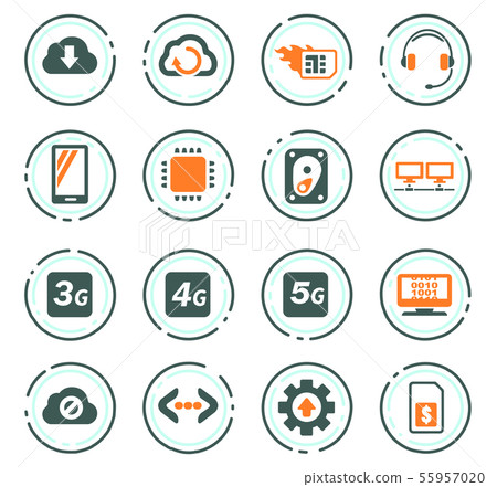 Mobile connection icons set - Stock Illustration [55957020] - PIXTA