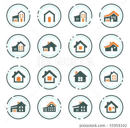 house type icon set - Stock Illustration [55958102] - PIXTA