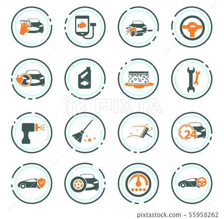 Car shop icons set - Stock Illustration [55958262] - PIXTA