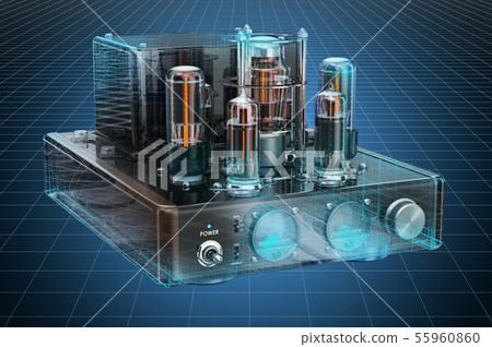 Visualization 3d cad model of vintage vacuum tube - Stock Illustration ...
