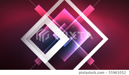 Neon glowing techno square rectangle lines,... - Stock Illustration ...