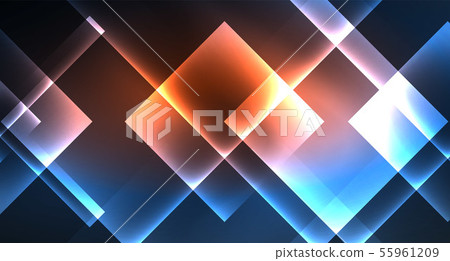 Neon glowing techno square rectangle lines,... - Stock Illustration ...