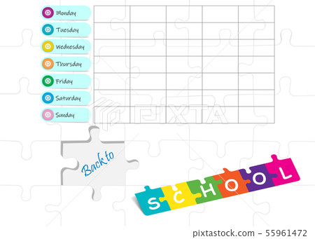 School weekly planner concept template vector - Stock Illustration ...