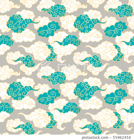Chinese clouds smoke vector seamless pattern. - Stock Illustration ...
