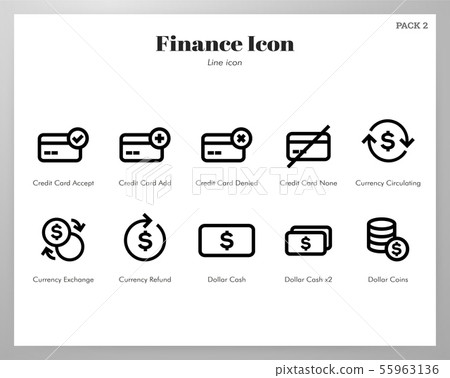 Finance icons Line pack - Stock Illustration [55963136] - PIXTA