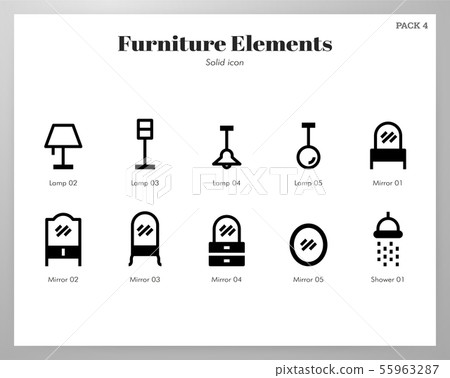 Furniture elements Solid pack - Stock Illustration [55963287] - PIXTA