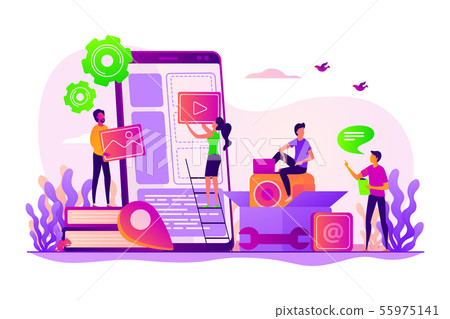 Mobile application development concept vector... - Stock Illustration ...