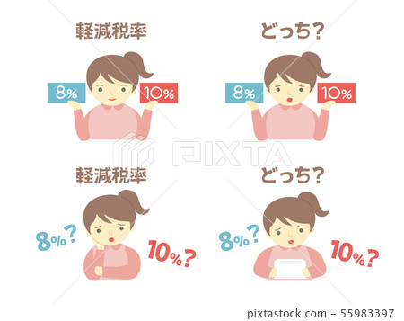 Reduced tax rate set of female illustrations - Stock Illustration ...