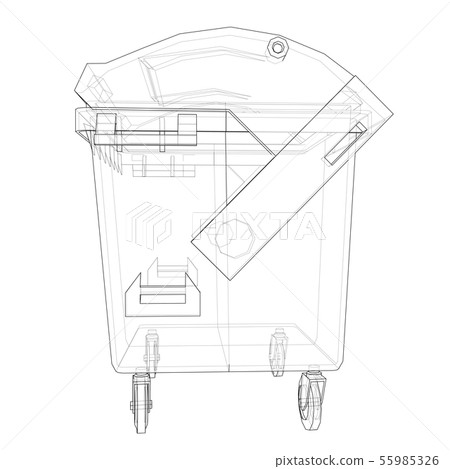 Outline Dumpster or dustbin vector - Stock Illustration [55985326] - PIXTA