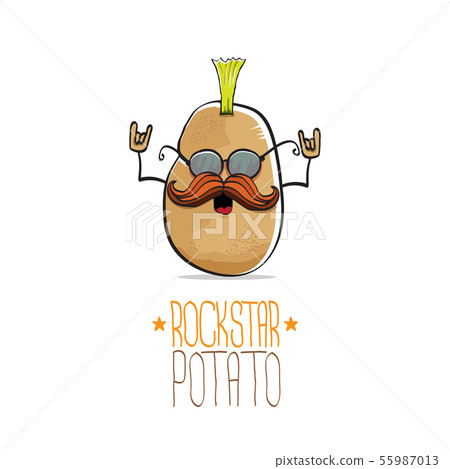 vector funny cartoon cute brown punk rock star... - Stock Illustration ...