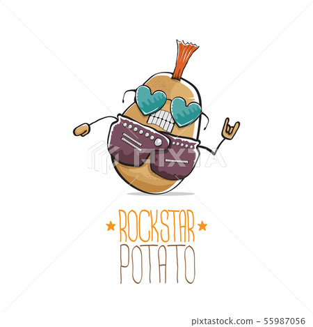 vector funny cartoon cute brown punk rock star... - Stock Illustration ...