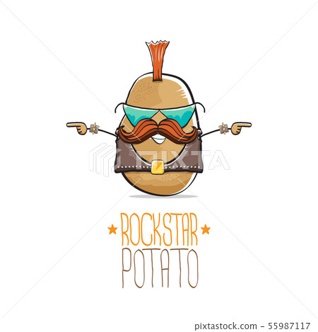 vector funny cartoon cute brown punk rock star... - Stock Illustration ...