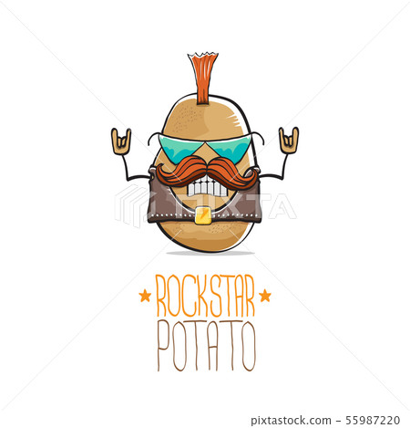 vector funny cartoon cute brown punk rock star... - Stock Illustration ...