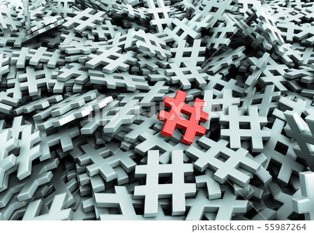 Infinite hashtags original 3d rendering - Stock Illustration [55987264 ...
