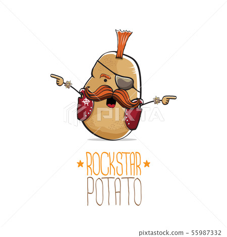 vector funny cartoon cute brown punk rock star... - Stock Illustration ...