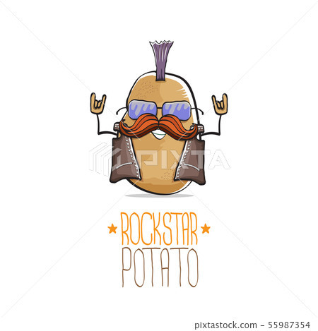 vector funny cartoon cute brown punk rock star... - Stock Illustration ...