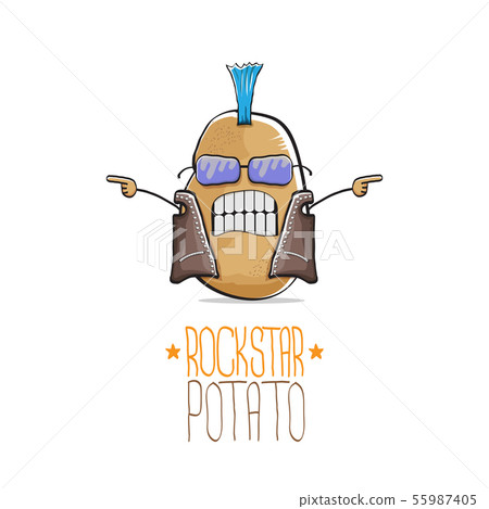 vector funny cartoon cute brown punk rock star... - Stock Illustration ...