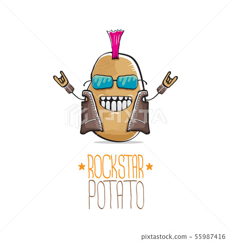 vector funny cartoon cute brown punk rock star... - Stock Illustration ...