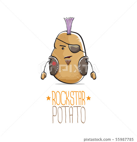 vector funny cartoon cute brown punk rock star... - Stock Illustration ...