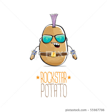 vector funny cartoon cute brown punk rock star... - Stock Illustration ...