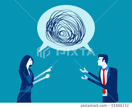 Business people talking nonsense speech. Concept - Stock Illustration ...