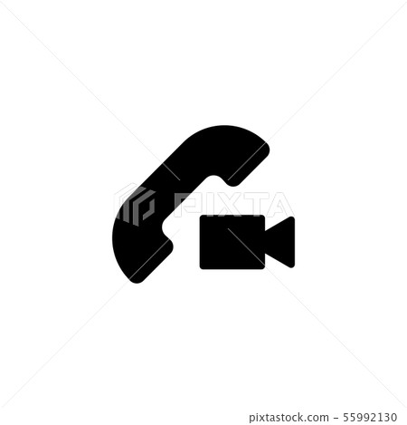 Web icon. Video call black on white background - Stock Illustration ...