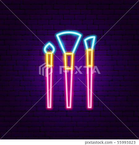 Makeup Brushes Neon Sign - Stock Illustration [55993823] - PIXTA