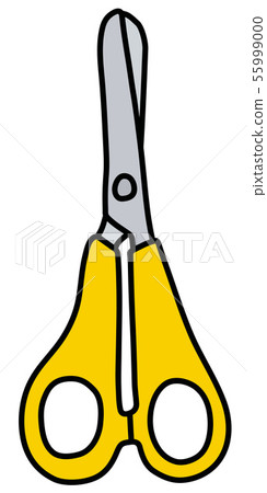 The yellow baby scissors - Stock Illustration [55999000] - PIXTA